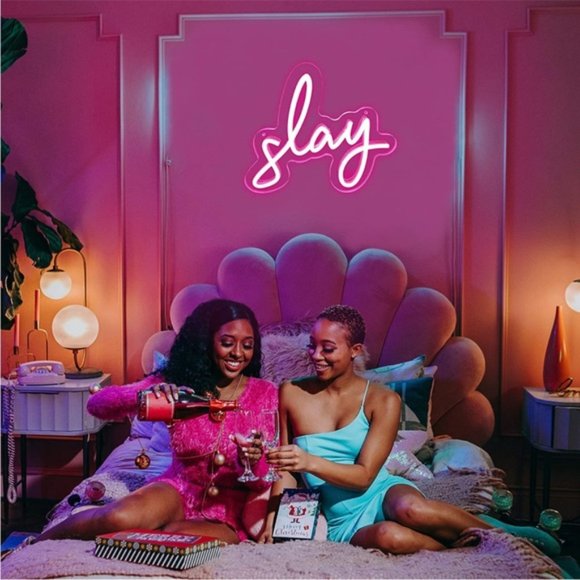 Urban Outfitters | Wall Decor | Slay Neon Pink Light Retro 8s90s ...